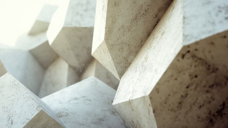 3d Low Poly Concrete Shapes Geometric Background Stock Photo - Image of ...