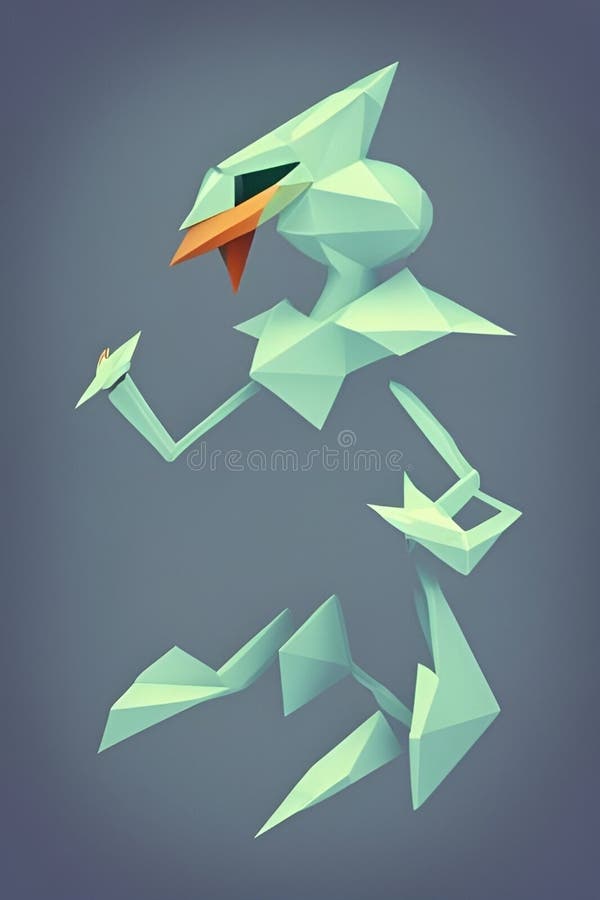 3d Low Poly Origami Man Running on a Gray Background. Stock ...