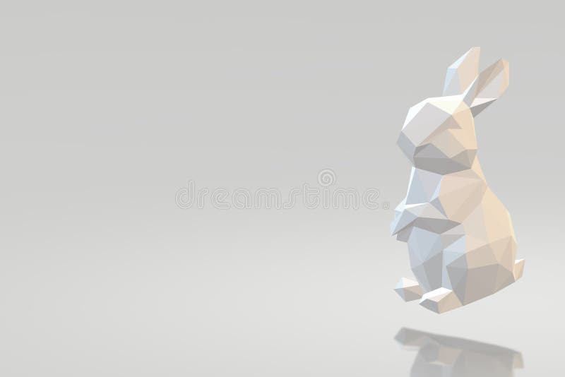 Low poly paper bunny stock illustration. Illustration of white - 176950724