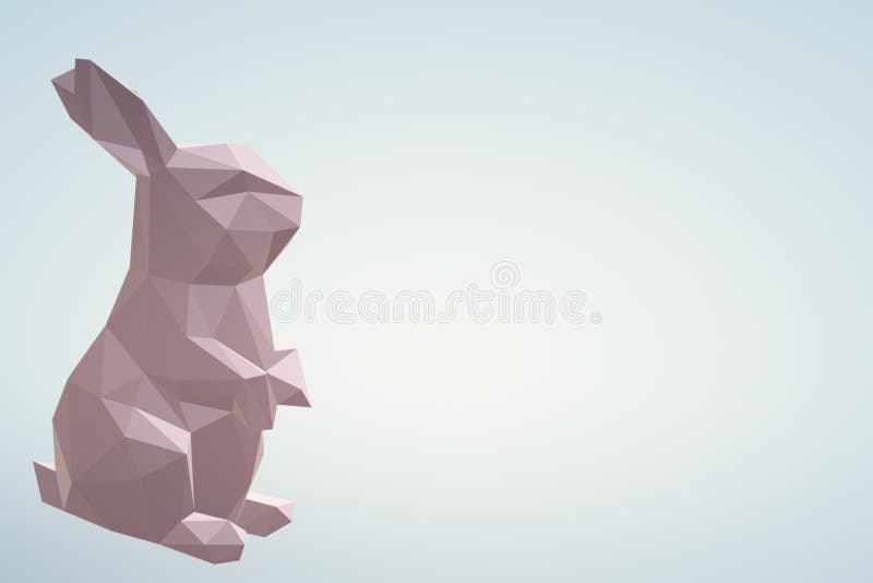 Low poly paper bunny stock illustration. Illustration of white - 176950724