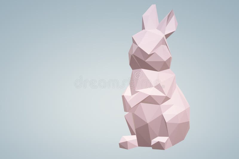 Low poly paper bunny stock illustration. Illustration of white - 176950724