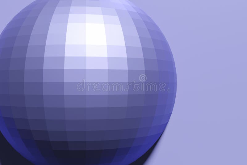 3d Low Poly Sphere on a Violet Background Stock Illustration ...
