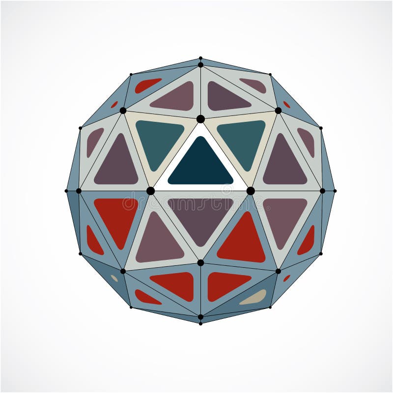 3d Low Poly Spherical Object with Black Connected Lines a Stock ...