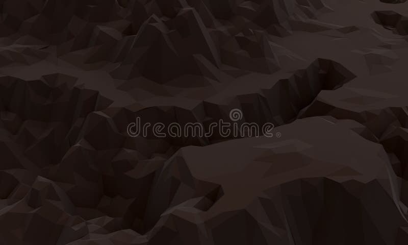3D Low Poly Stone Mountain. Weathered Rock Terrain Stock Illustration ...