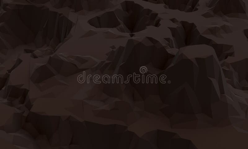 3D Low Poly Stone Mountain. Weathered Rock Terrain Stock Illustration ...