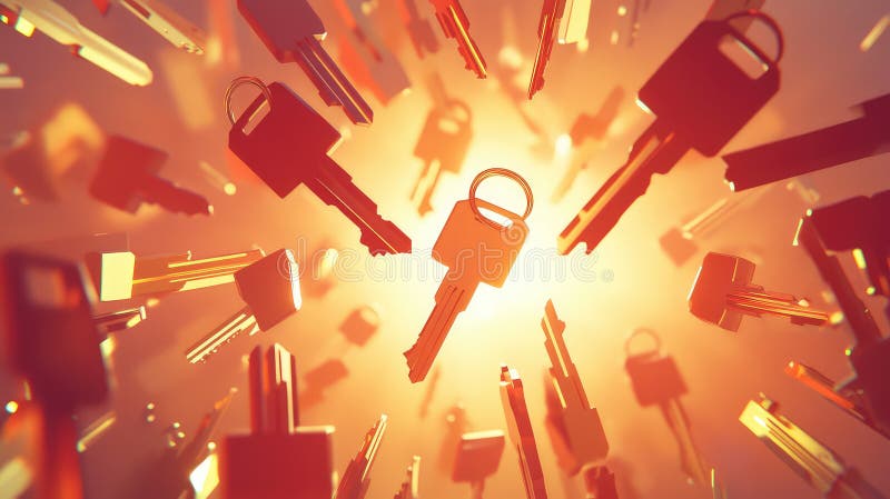 3d Low Poly Style Exploded View of House Keys Stock Illustration ...