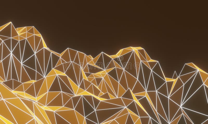 3D Low Polygon Grid Mountain Stock Illustration - Illustration of ...