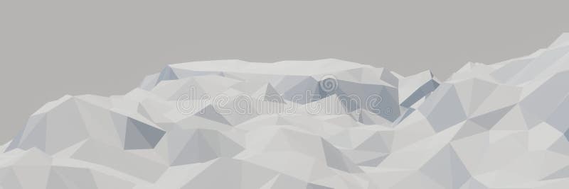 3D Low Polygon Ice Mountain. Cold Environment Stock Illustration ...