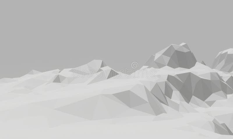 3D Low Polygon Ice Mountain. Glacial Landform. Ice Terrain Stock ...