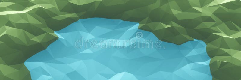 3D Low Polygon Lake. Abstract Topography Stock Illustration ...