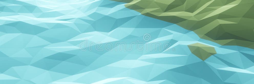3D Low Polygon Lake. Abstract Topography Stock Illustration ...