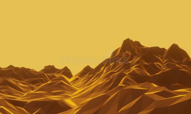 3D Low Polygon Stone Mountain. Rock Terrain Stock Illustration ...