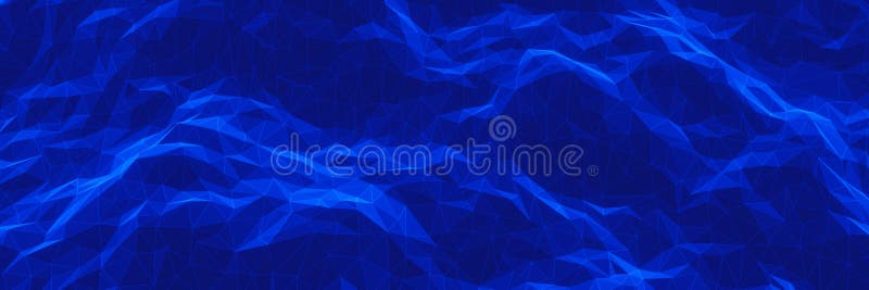 3D Low Polygon Topographic Mountain. Abstract Blue Terrain Stock ...