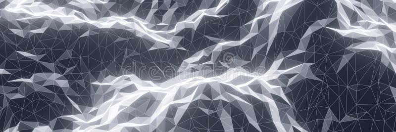3D Low Polygon Topographic Mountain. Mesh Terrain Stock Illustration ...
