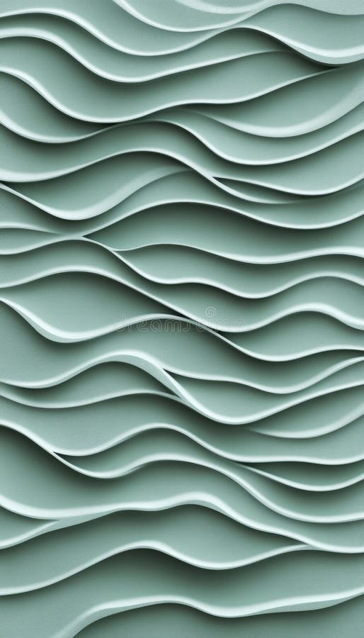 3D Low Profile Wave Texture Pattern Background in Pastel Green Color ...