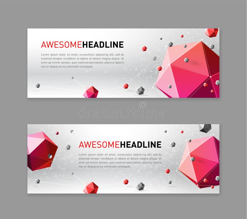 3d Lowpoly Abstract Flyer Template Stock Vector - Illustration of ...