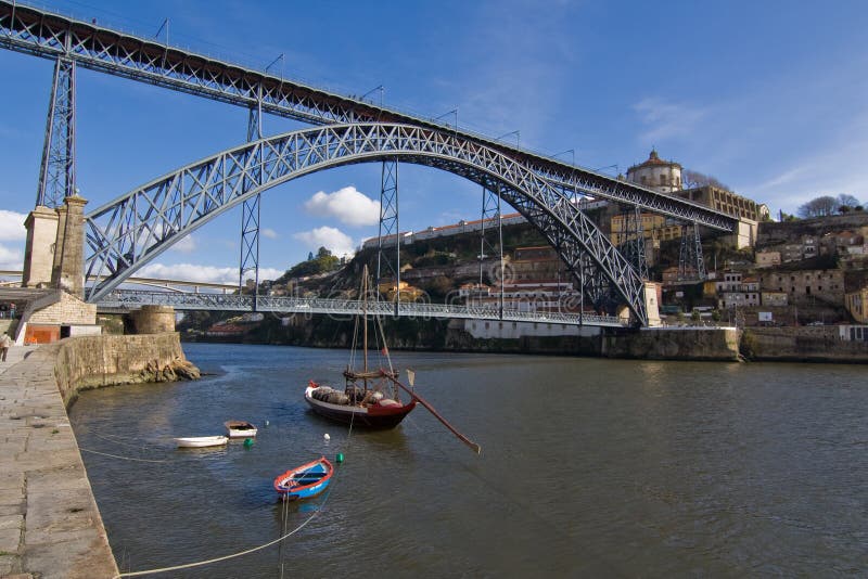 D. Luis Bridge Over Douro River at Oporto Stock Image - Image of margin ...
