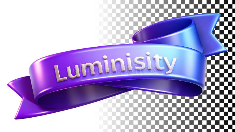 3D Luminosity Ribbon Banner Icon for Brightness and Light Effect Png ...
