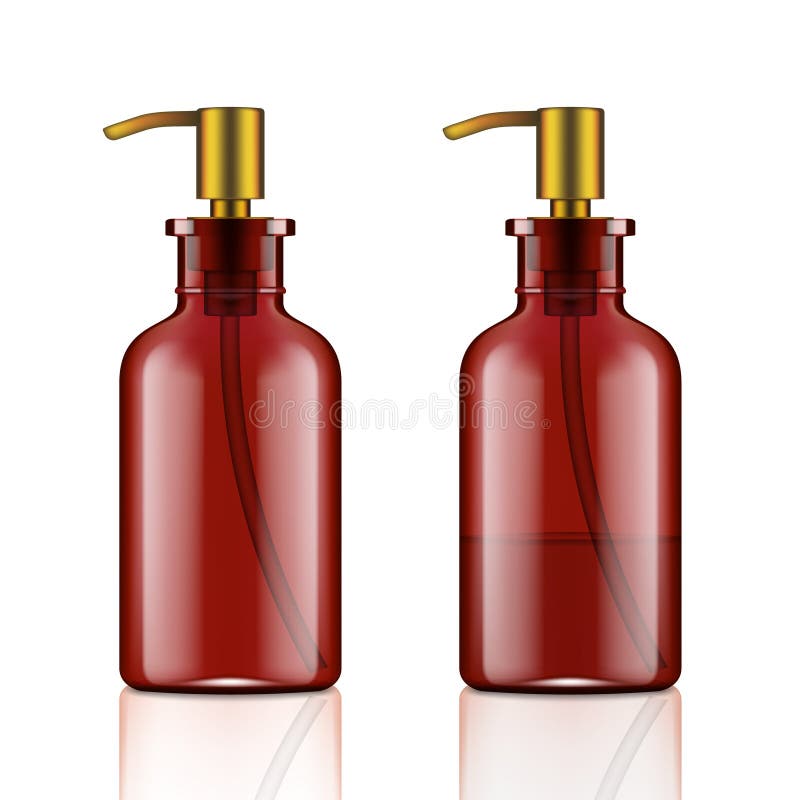 3D Luxury Amber Glass Soap Dispenser Bottle Stock Vector - Illustration ...