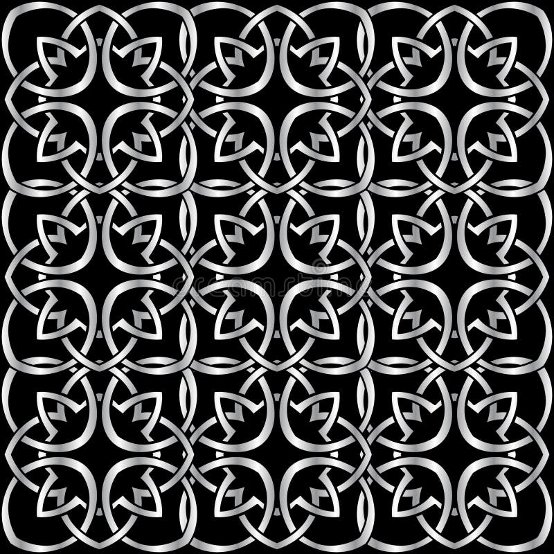 3d Luxury Siver Grid Arabesque Style Seamless Pattern. Vector ...