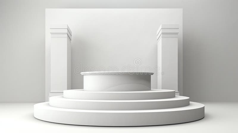 3d Luxury White Podium for Your Luxury Product.Generative AI Stock ...