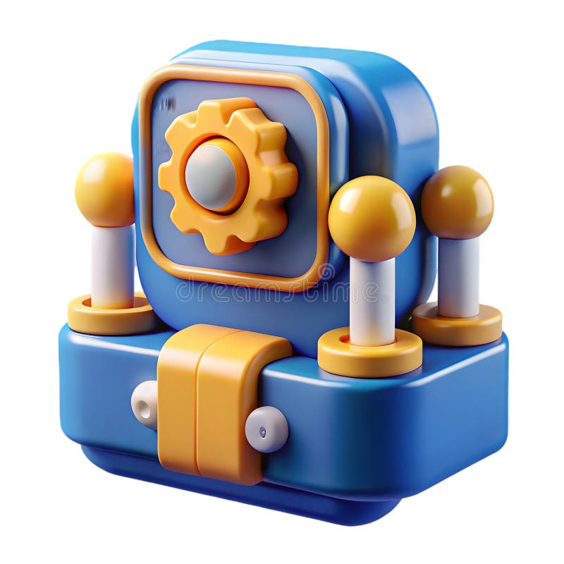 3D Machine Learning Icon stock illustration. Illustration of machine ...