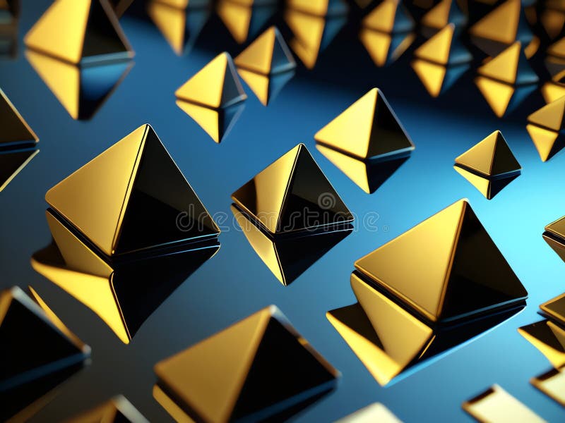 3d Macro View of a Futuristic Triangle Inter Playing Stock Illustration ...