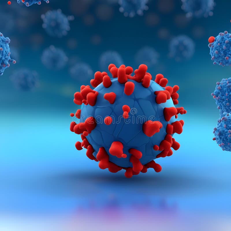 3d macro virus cell stock illustration. Illustration of microorganism ...