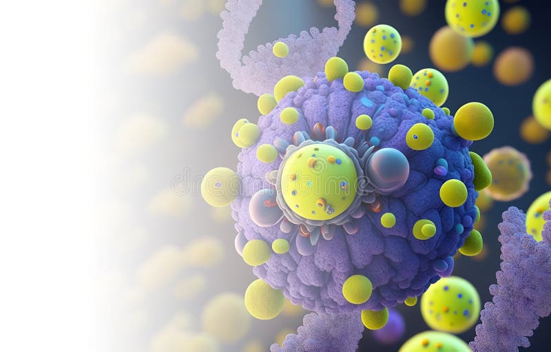 3d macro virus cell stock illustration. Illustration of cytoplasm ...