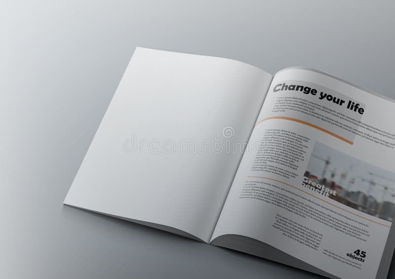 3D Magazine Design Concept. Clean White Page Stock Vector ...