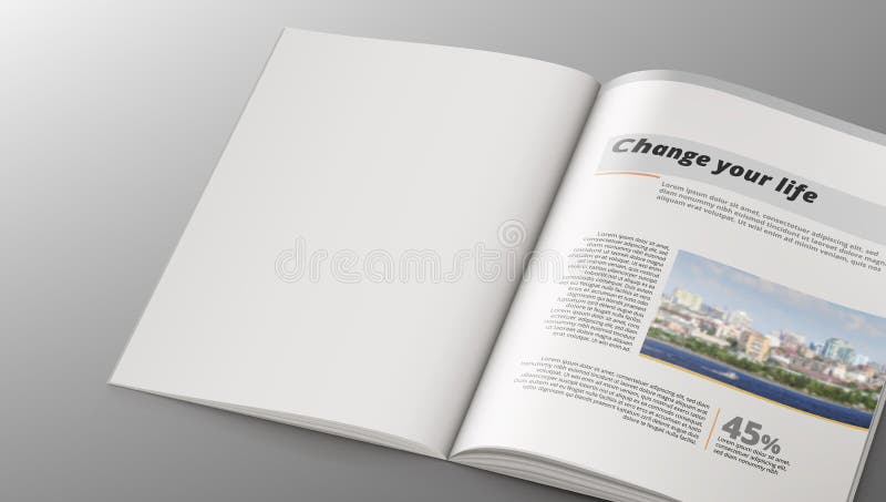 3D Magazine Design Concept. Clean White Page Stock Vector ...