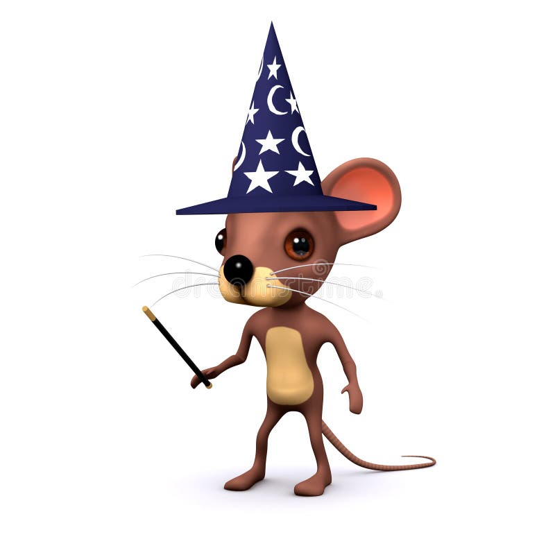 Wizard Mouse With Star Wand Stock Vector - Illustration of cute, rodent ...