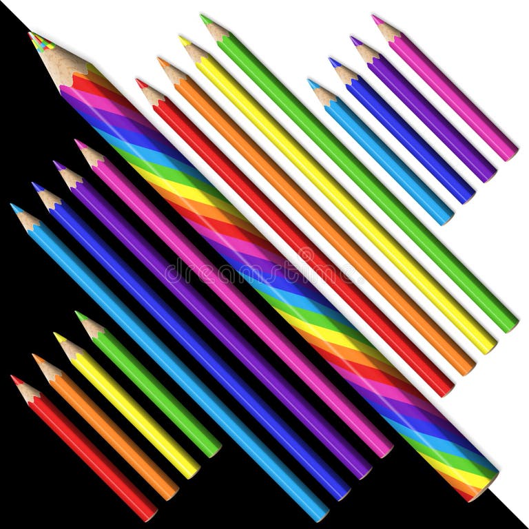 3d Magic Pencil Set Pencils Stock Vector - Illustration of class ...