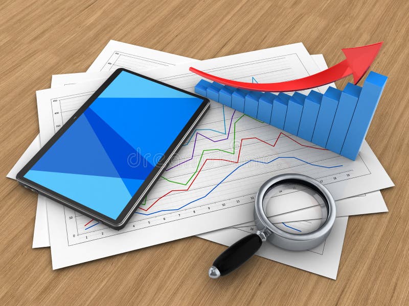 3d magnifient le verre illustration stock. Illustration du feuilles ...