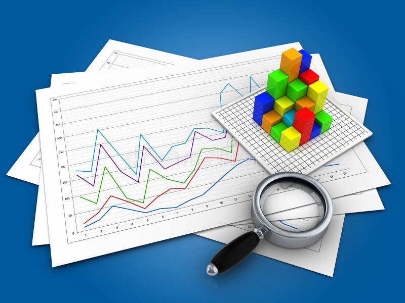 3d magnifient le verre illustration stock. Illustration of financier ...