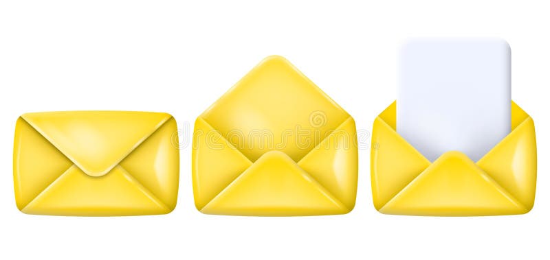 3d Mail Envelope Icon Set. Vector Illustration Stock Vector ...