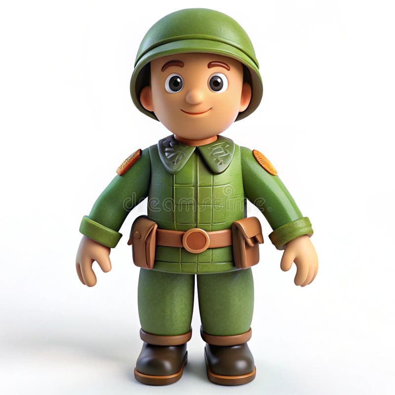 Male Army Cartoon Color Illustration Stock Vector - Illustration of ...