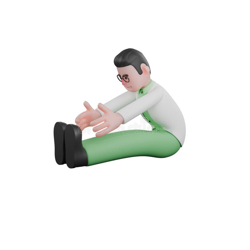 A Male Biologist is Doing a Seated Toe Touch Stretch Stock Image ...