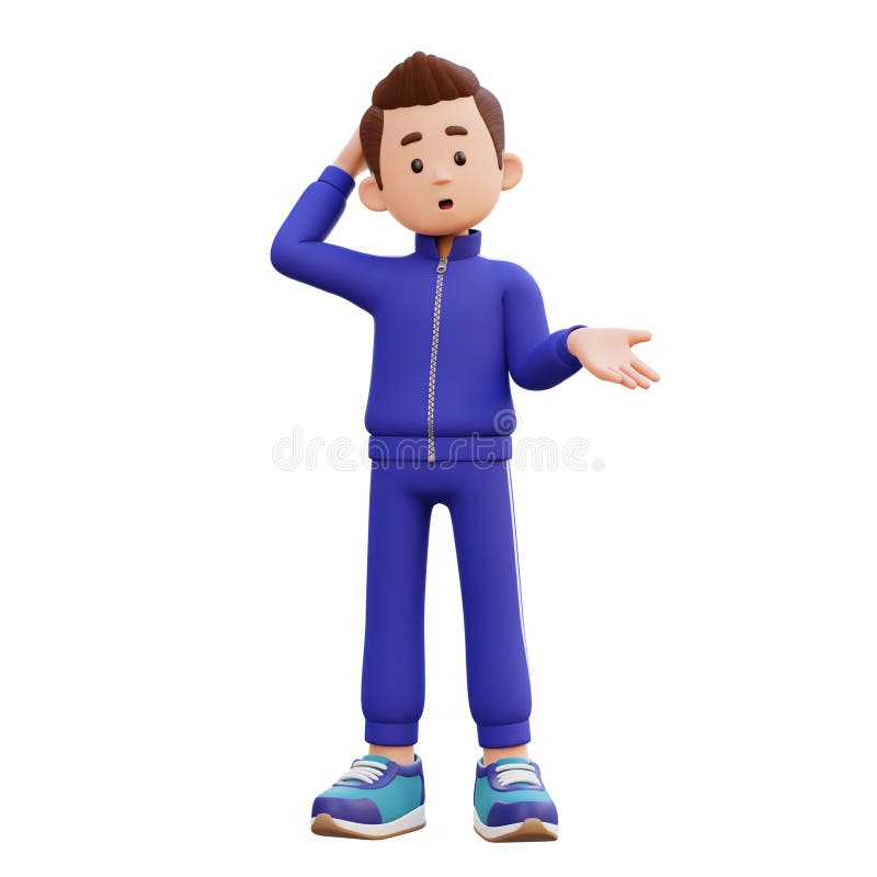 3d male character confused stock photo. Illustration of cute - 321343510