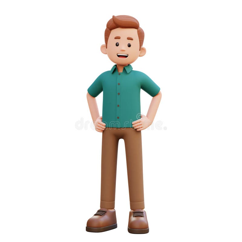 3d Male Character Hand on Hip Stock Image - Illustration of character ...