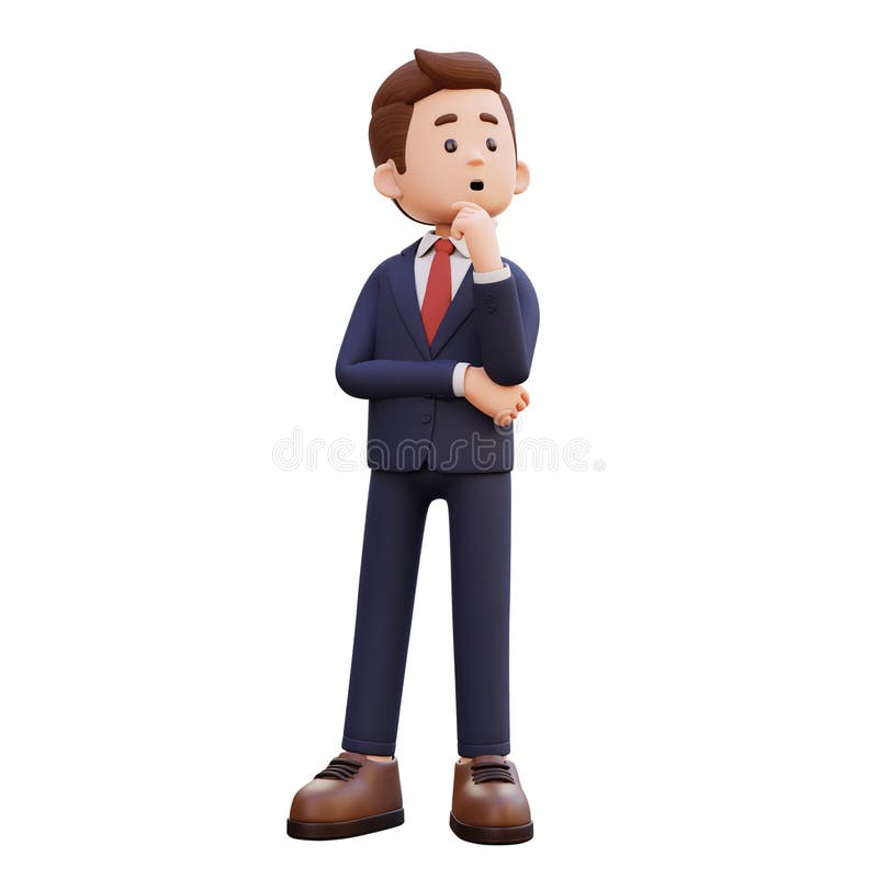 3d male character thinking stock image. Illustration of model - 321393641