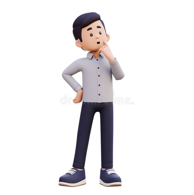 3d male character thinking stock photo. Illustration of think - 321393120