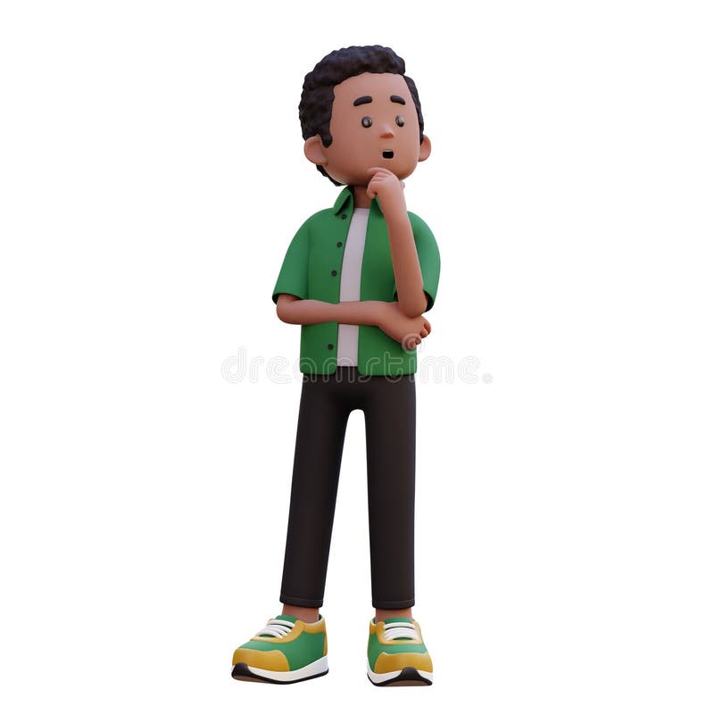 3d male character thinking stock image. Illustration of confused ...