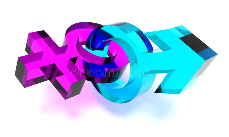 3d Male Female Gender Symbols Stock Illustrations 661 3d Male Female