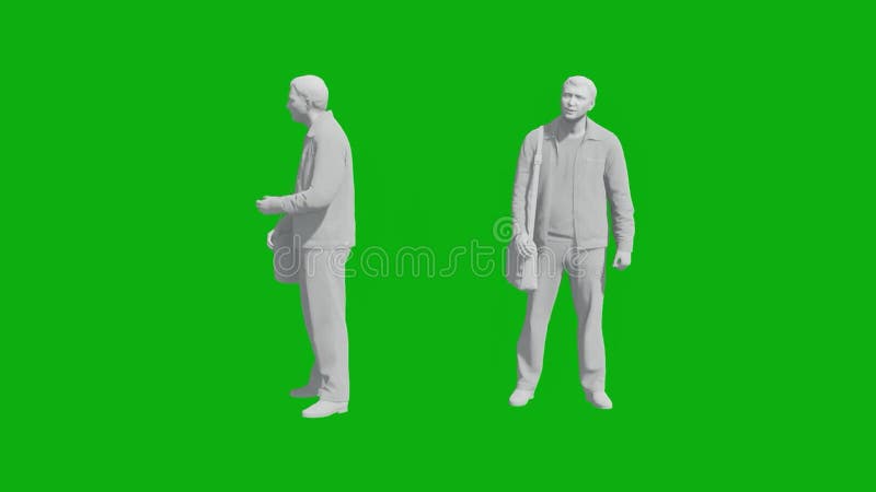 3D Male University Professor Green Screen Thinking and Talking To ...