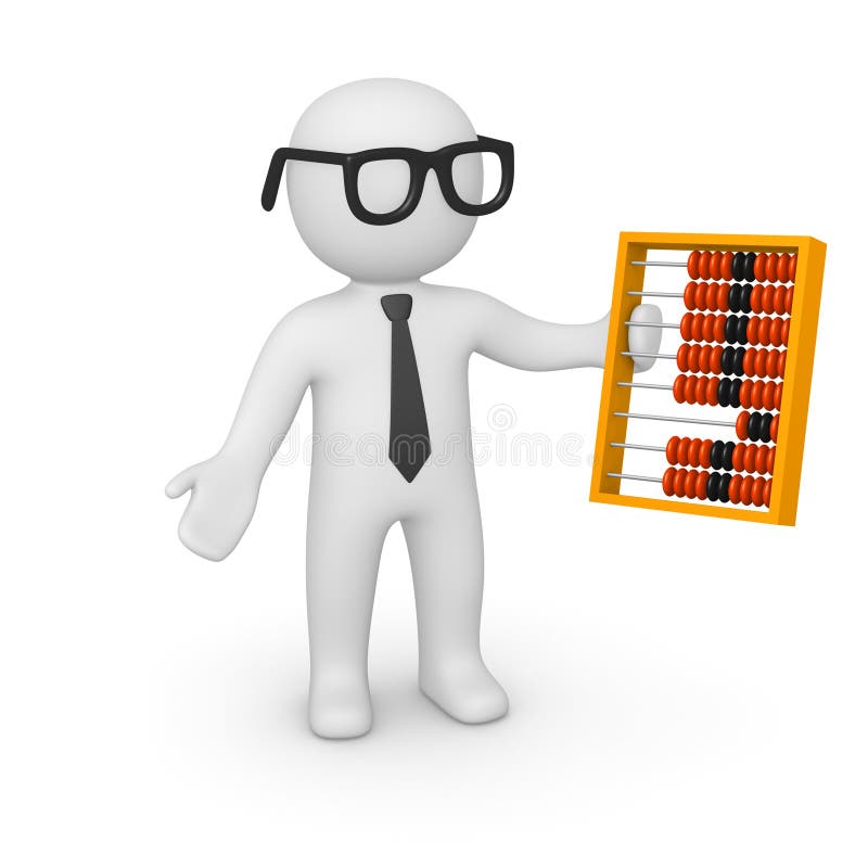 3d man with the abacus. stock illustration. Illustration of expert ...