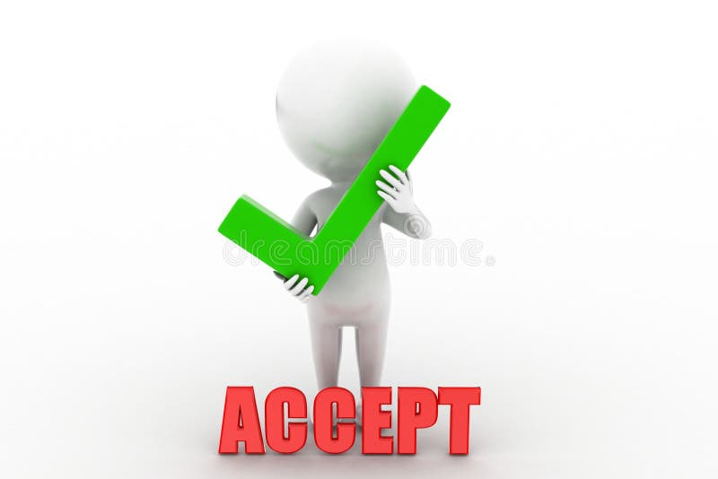 3D man accept concept stock illustration. Illustration of gesture ...