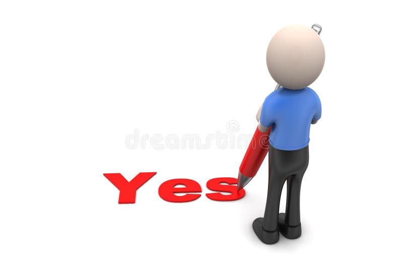 3d man with approved text stock illustration. Illustration of agree ...