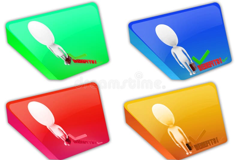 3d man benefits icon stock illustration. Illustration of graphics ...