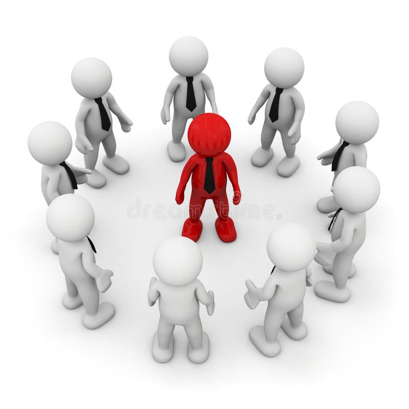 3d Man Boss in Company Meeting Stock Illustration - Illustration of ...